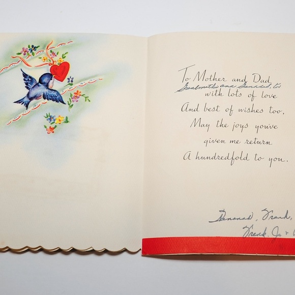 Vintage | Party Supplies | Vtg Valentines Day Folded Card Lot Of 2 Mom ...